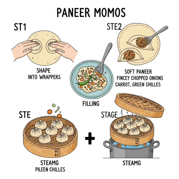 Calories in 1 Plate Paneer Momos - Hungry Q Frozen Foods