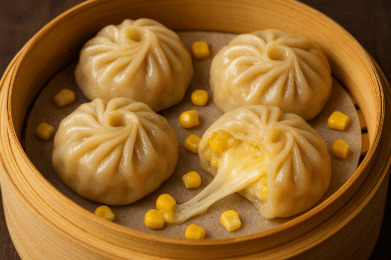 Cheese Corn Momos Recipe - Hungry Q Frozen Foods
