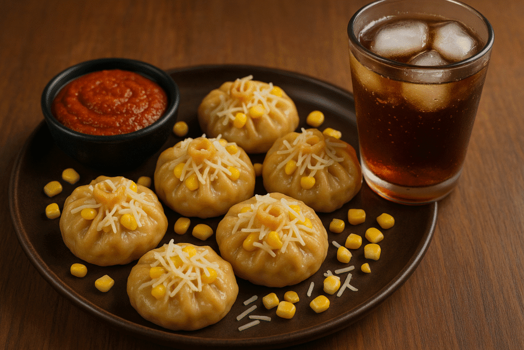 Cheese Corn Momos Recipe - Hungry Q Frozen Foods
