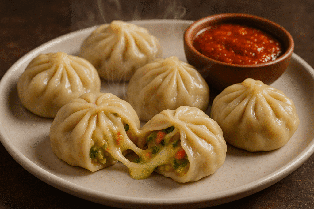 Veg Cheese Momos Recipe - Hungry Q Frozen Foods