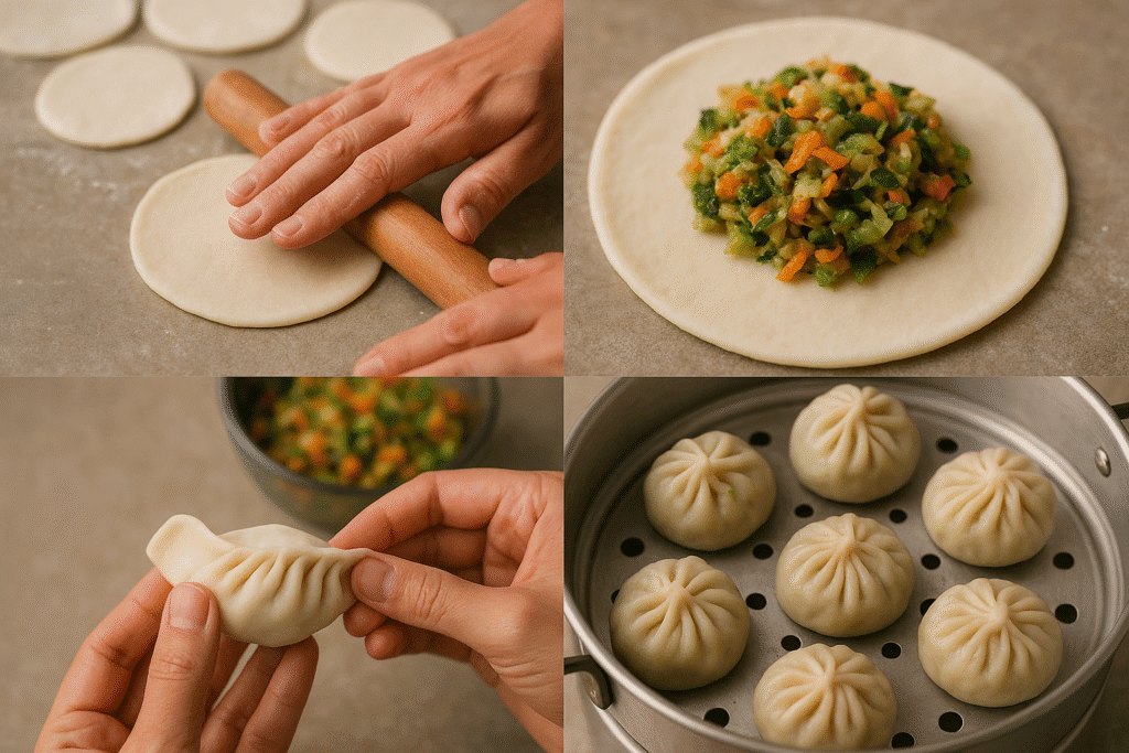 Veg Himalayan Steam Momo - Hungry Q Frozen Foods