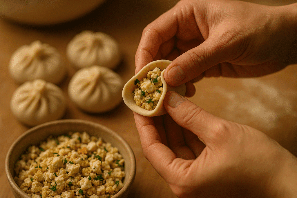 Veg Momo Stuffing Recipe - Hungry Q Frozen Foods