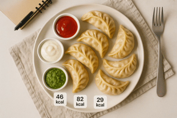 Calories in One Steamed Veg Momo!! - Hungry Q Frozen Foods